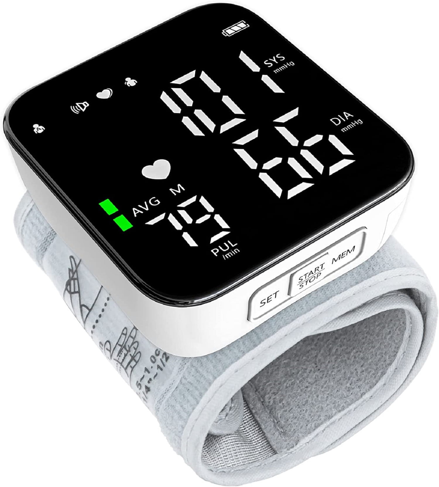 Digital Blood Pressure Monitor with LED Display, Adjustable Cuff, and ...