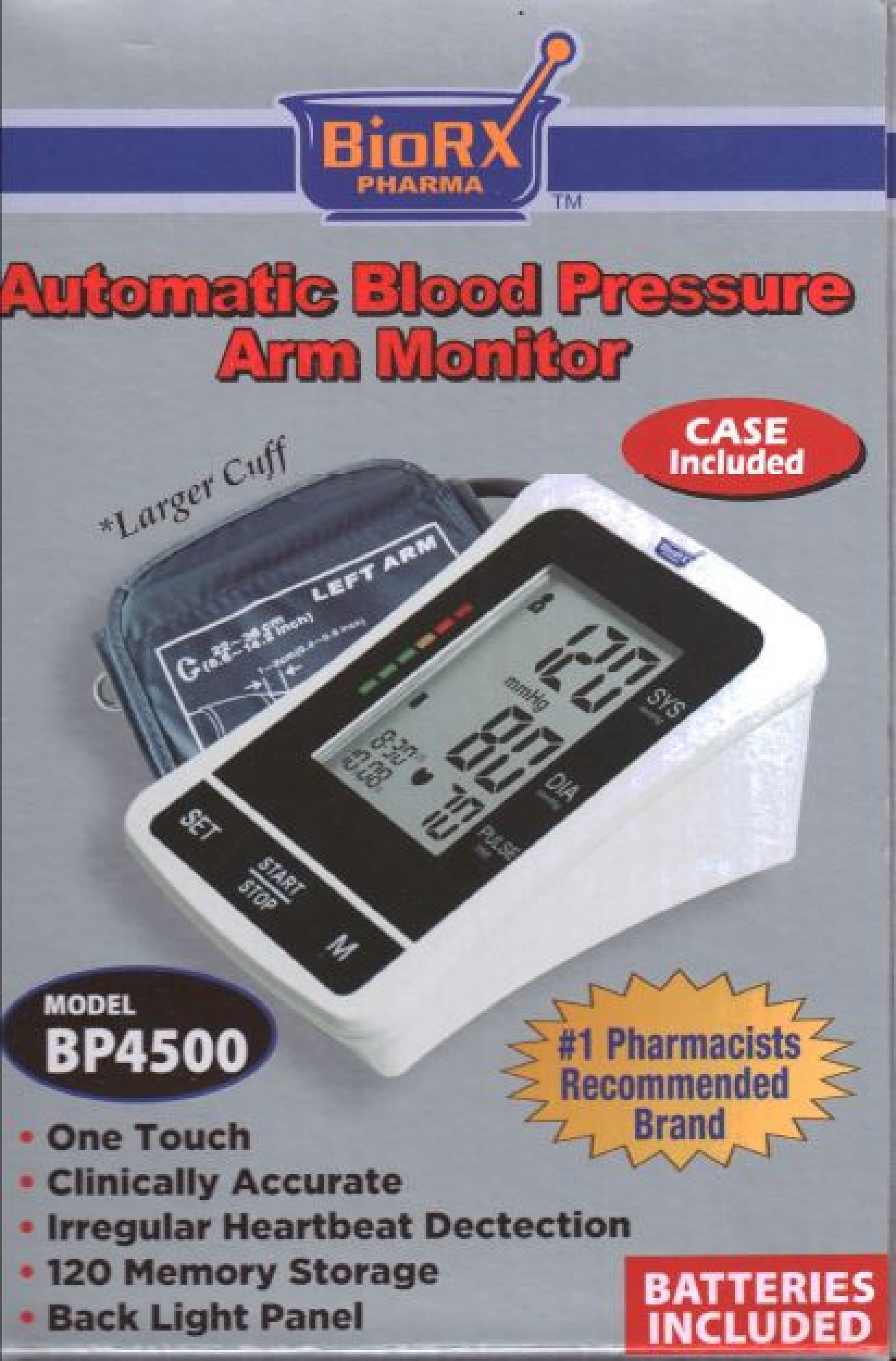 Blood Pressure Monitor - Arm Type, Quiet Inflation Method, Backlight ...