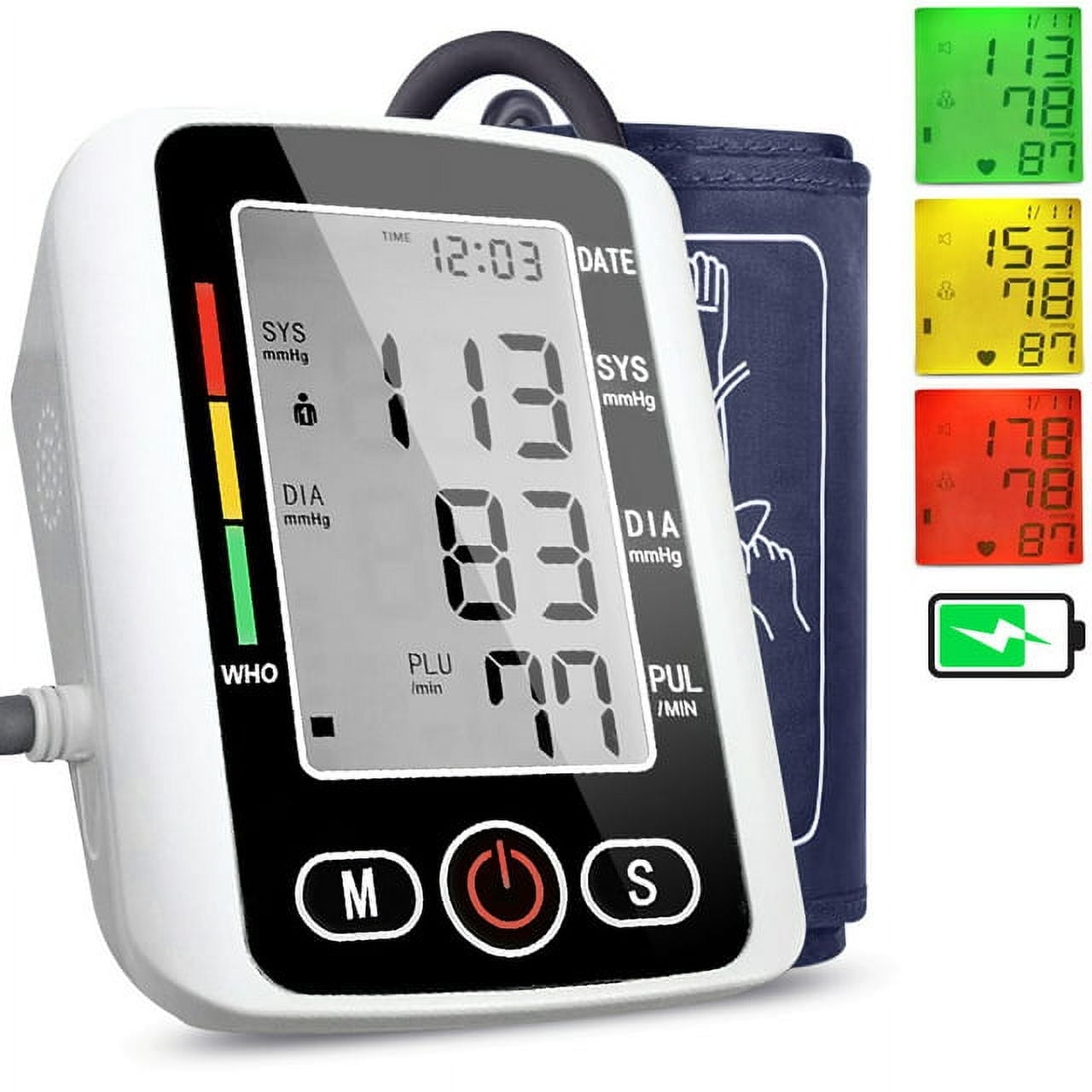 SUWU Blood Pressure Monitor, Automatic Upper Arm Sphygmomanometer with ...