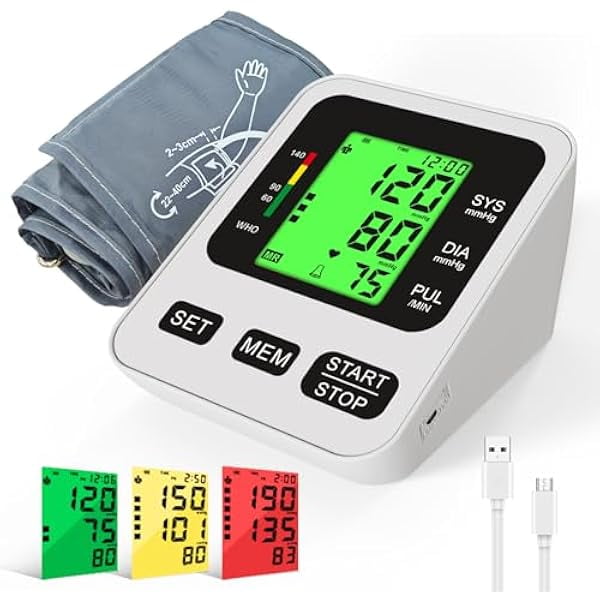 Blood Pressure Monitor, Automatic Upper Arm Blood Pressure Machine with ...