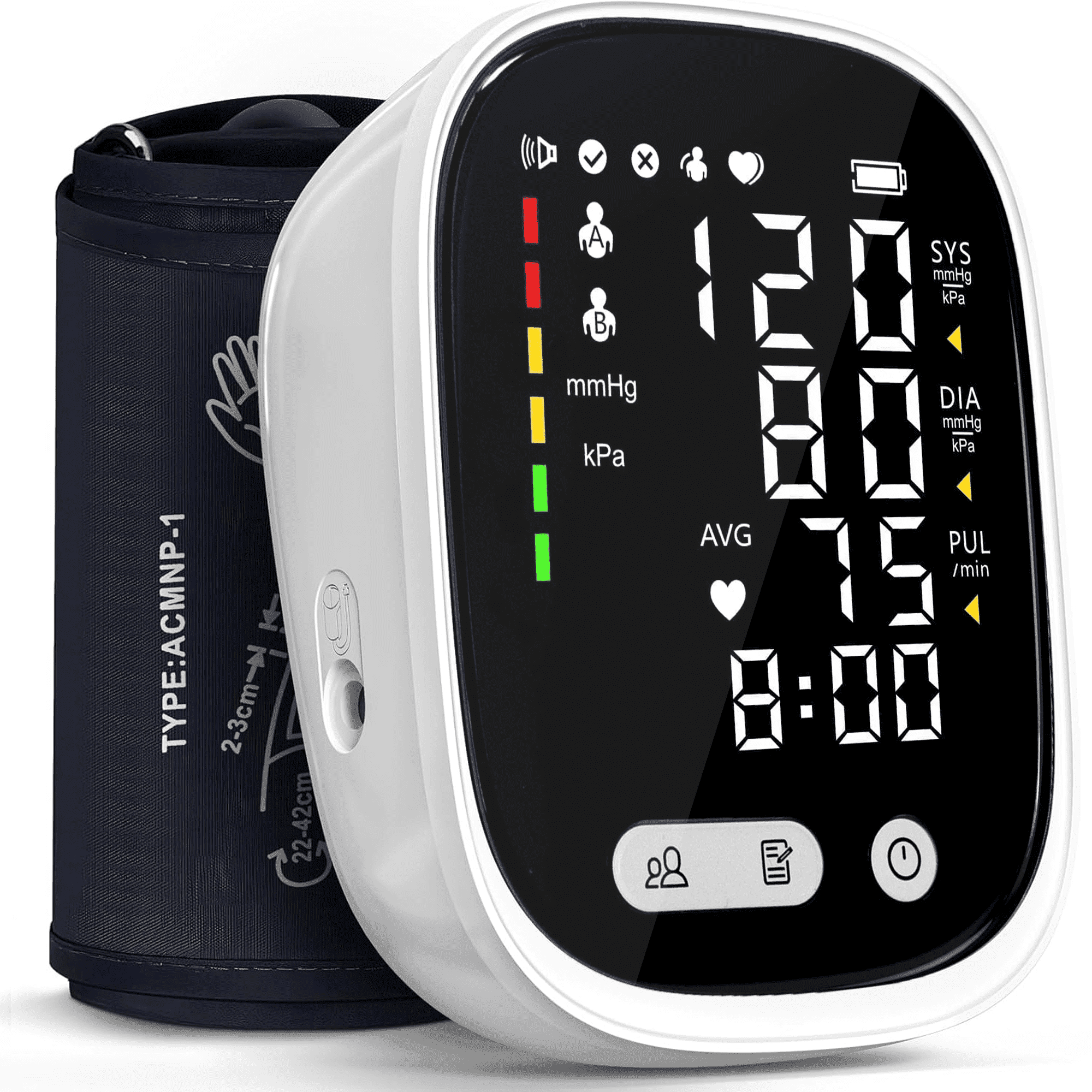 Blood Pressure Monitor FDA Large LED Display BP Machine Adjustable Cuff ...