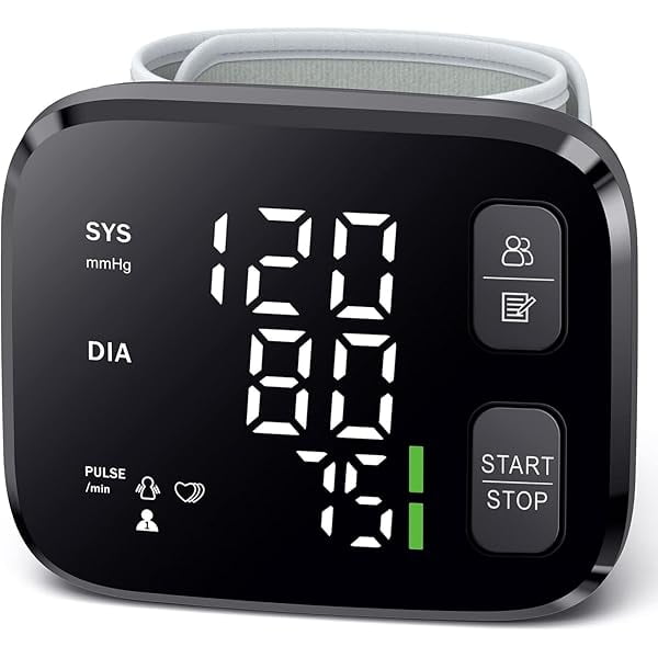 Blood Pressure Monitor LED Backlit Display Automatic Wrist Cuff Blood ...