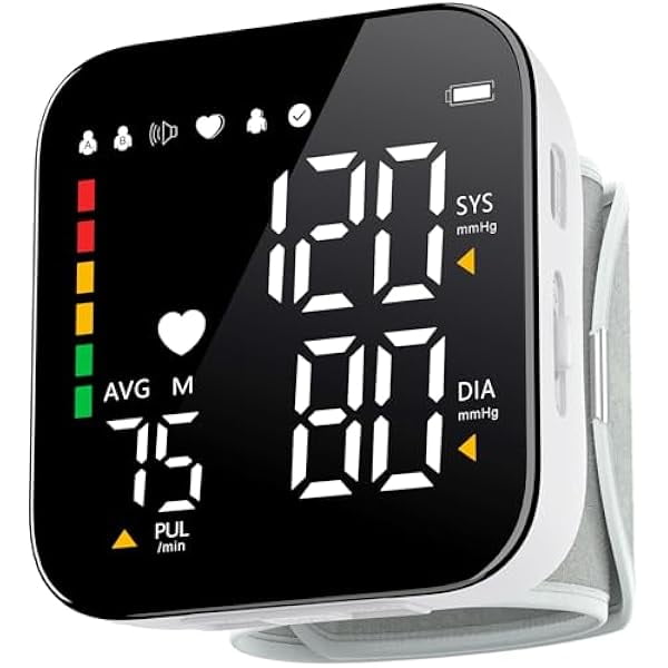 Blood Pressure Monitor Rechargeable Wrist Blood Pressure Cuff ...