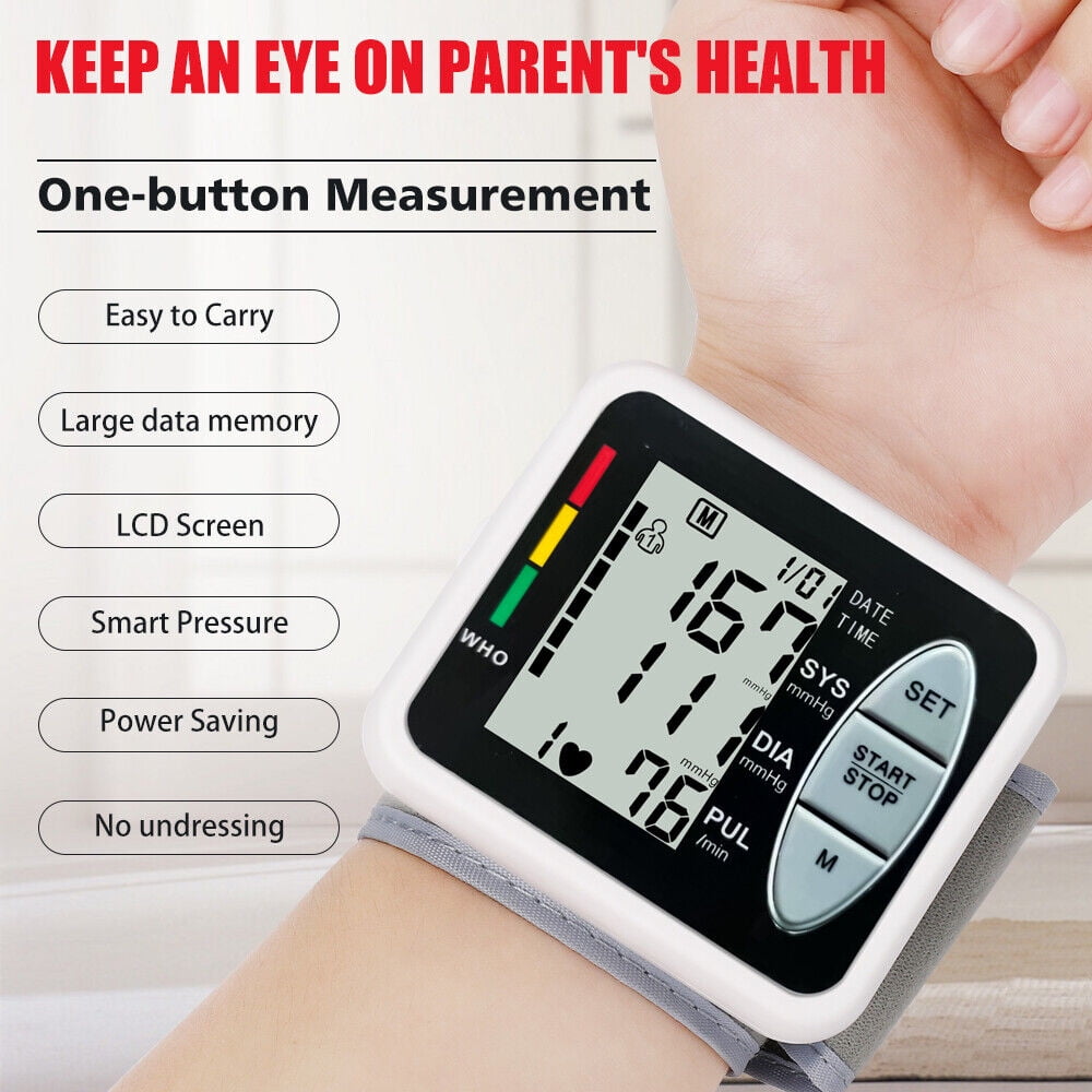Blood Pressure Monitor With Heart Rate - Automatic Wrist Cuff Blood ...