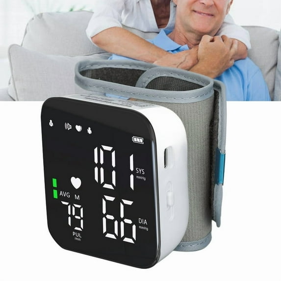 Blood Pressure Monitor,Wrist Pressure LCD Display Automatic Voice ...