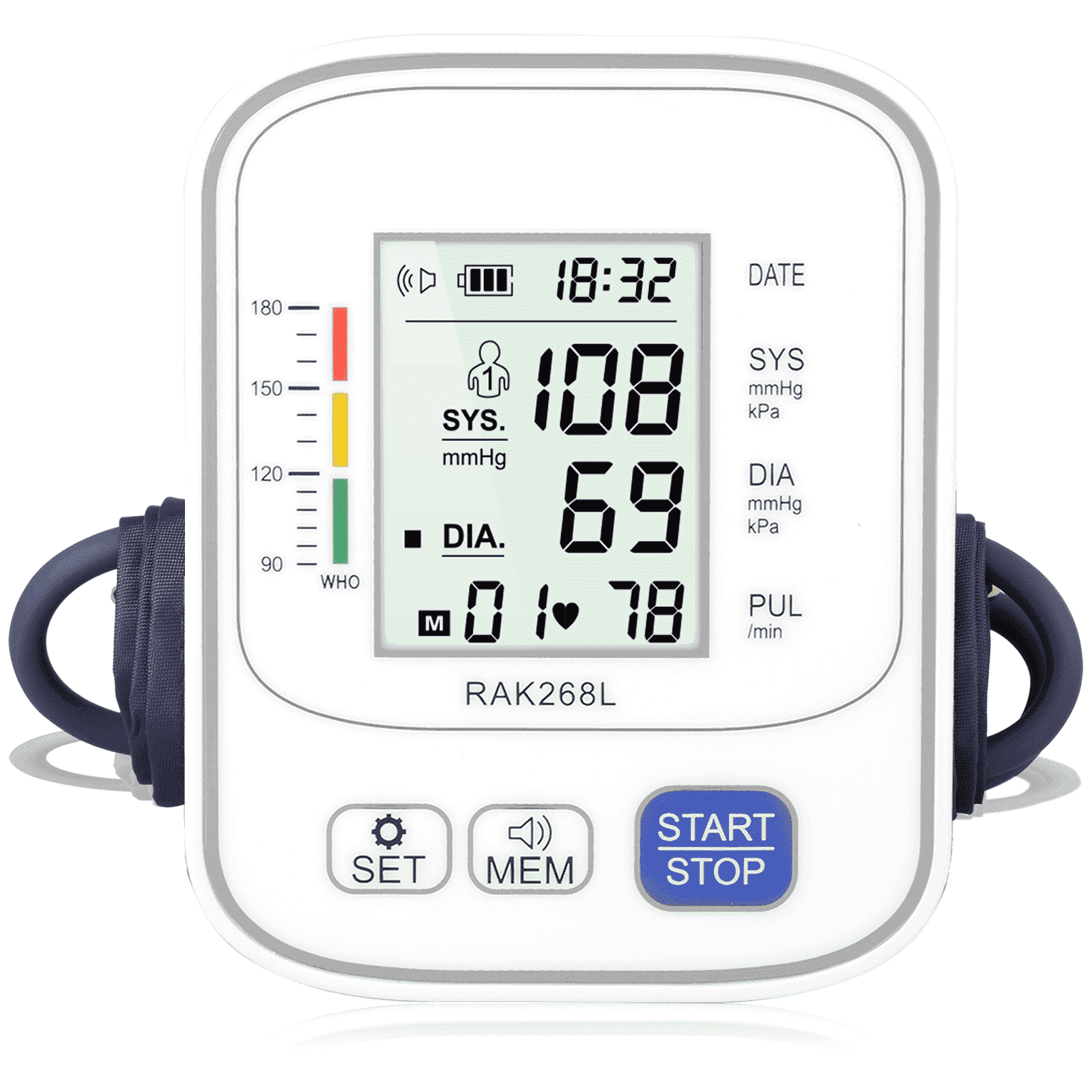 MICHPONG Voice Blood Pressure Monitor, Automatic Digital Upper Arm BP ...