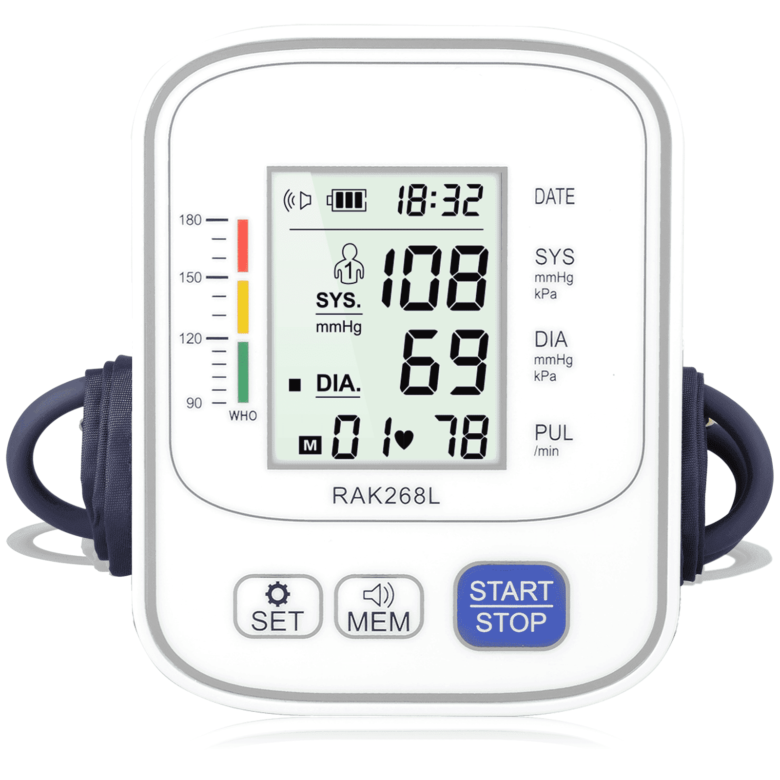 MICHPONG Voice Blood Pressure Monitor, Automatic Digital Upper Arm BP ...