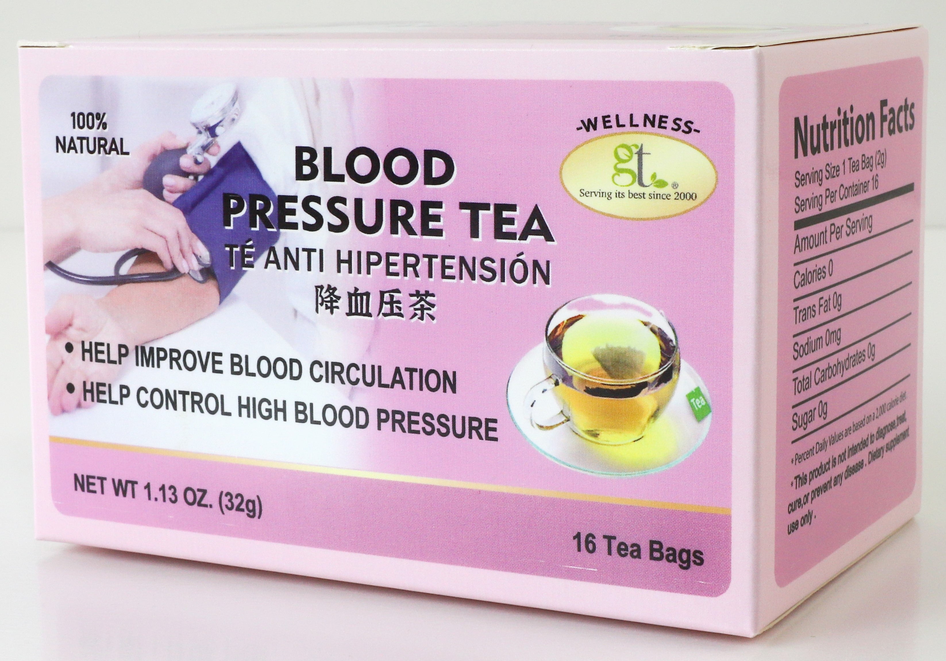 GT Blood Pressure Tea, 1.13 Ounce Box (16 Tea Bags) - Walmart.com