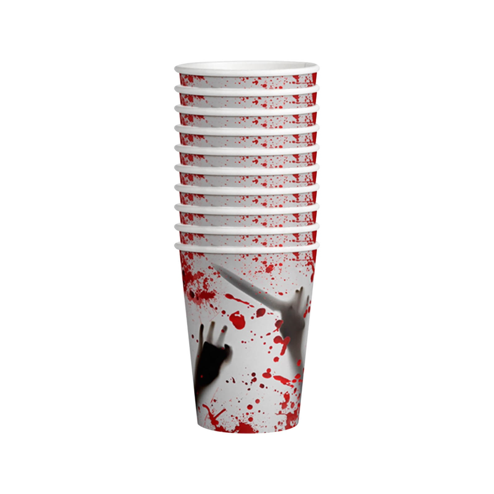 Blood Print Halloween Party Plastic Cups, Set of 10, 10 oz Halloween ...