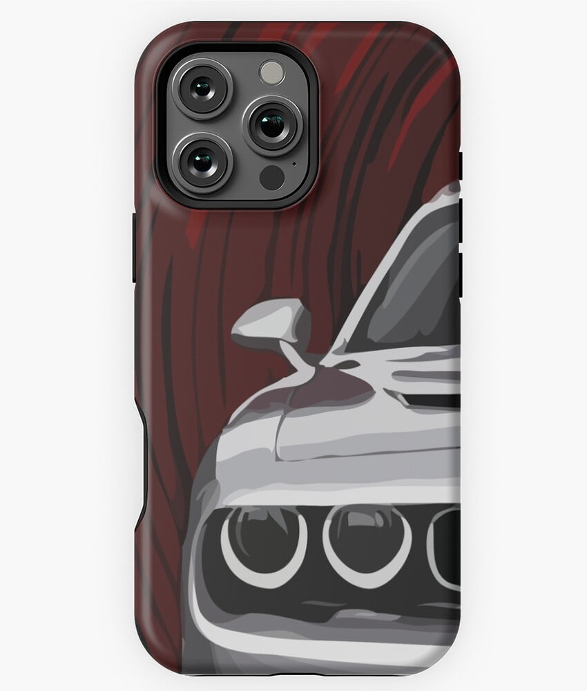 Blood Red Intense Muscle Car Emblem Phone Case for iPhone 16 15 14 13 ...