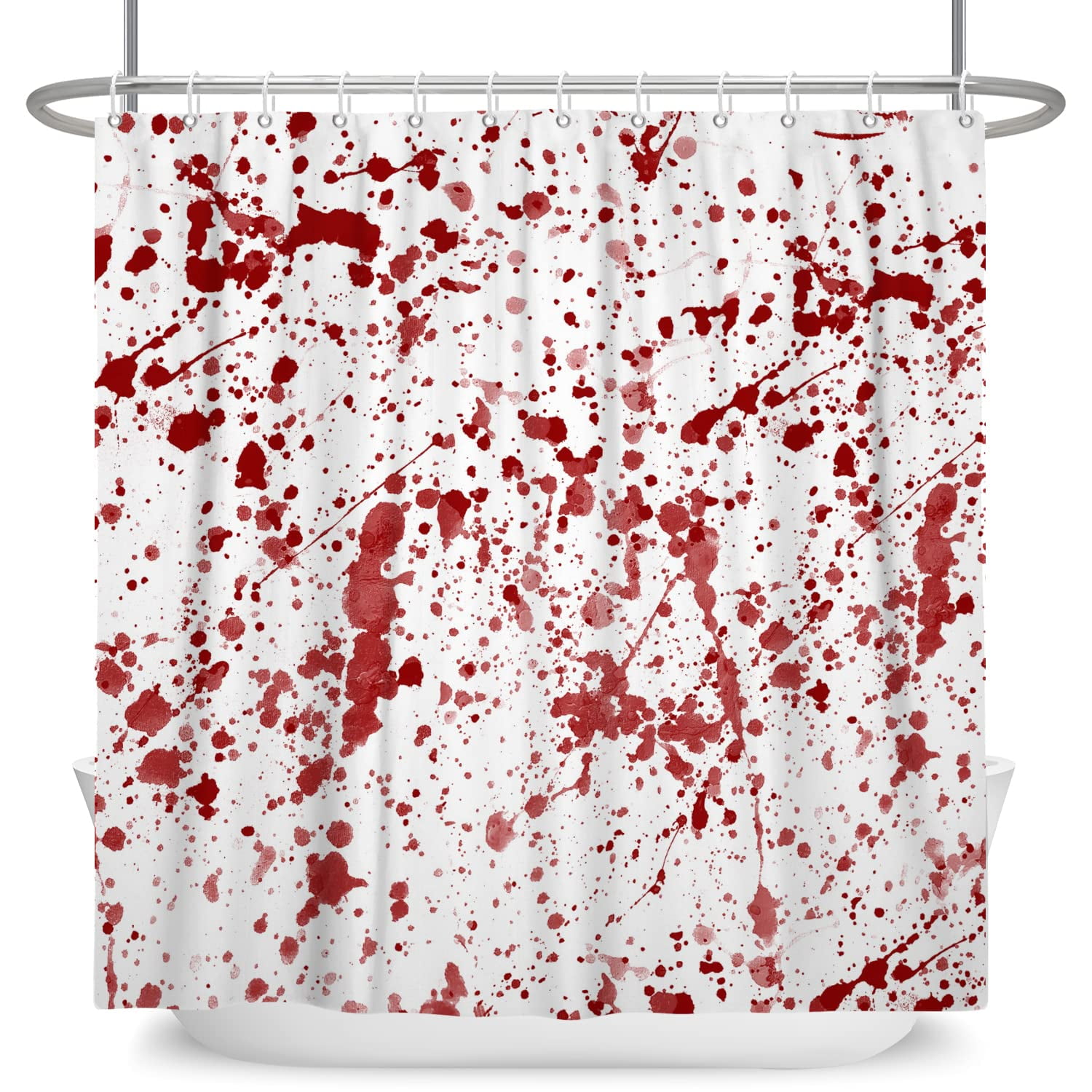 Blood Shower Curtain Red Horror Splashes of Blood Spot Shower Curtain ...
