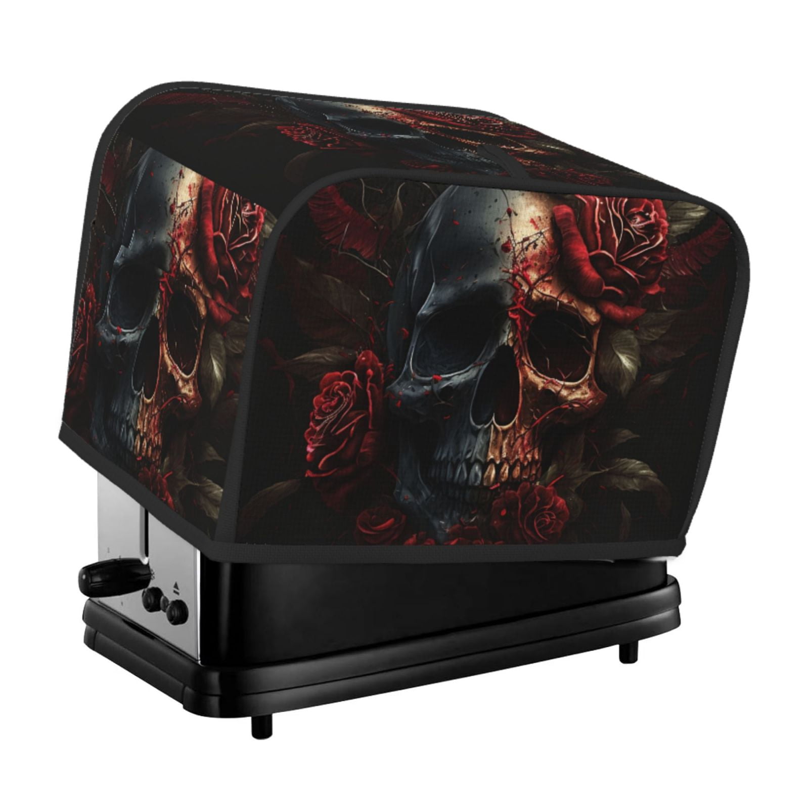 Blood Skull Roses 2 Slice Toaster Cover Bread Maker Dust Protective For ...