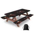Blood Skull Roses 3-Piece Fitted Picnic Table and Bench Cover Set, 72 ...