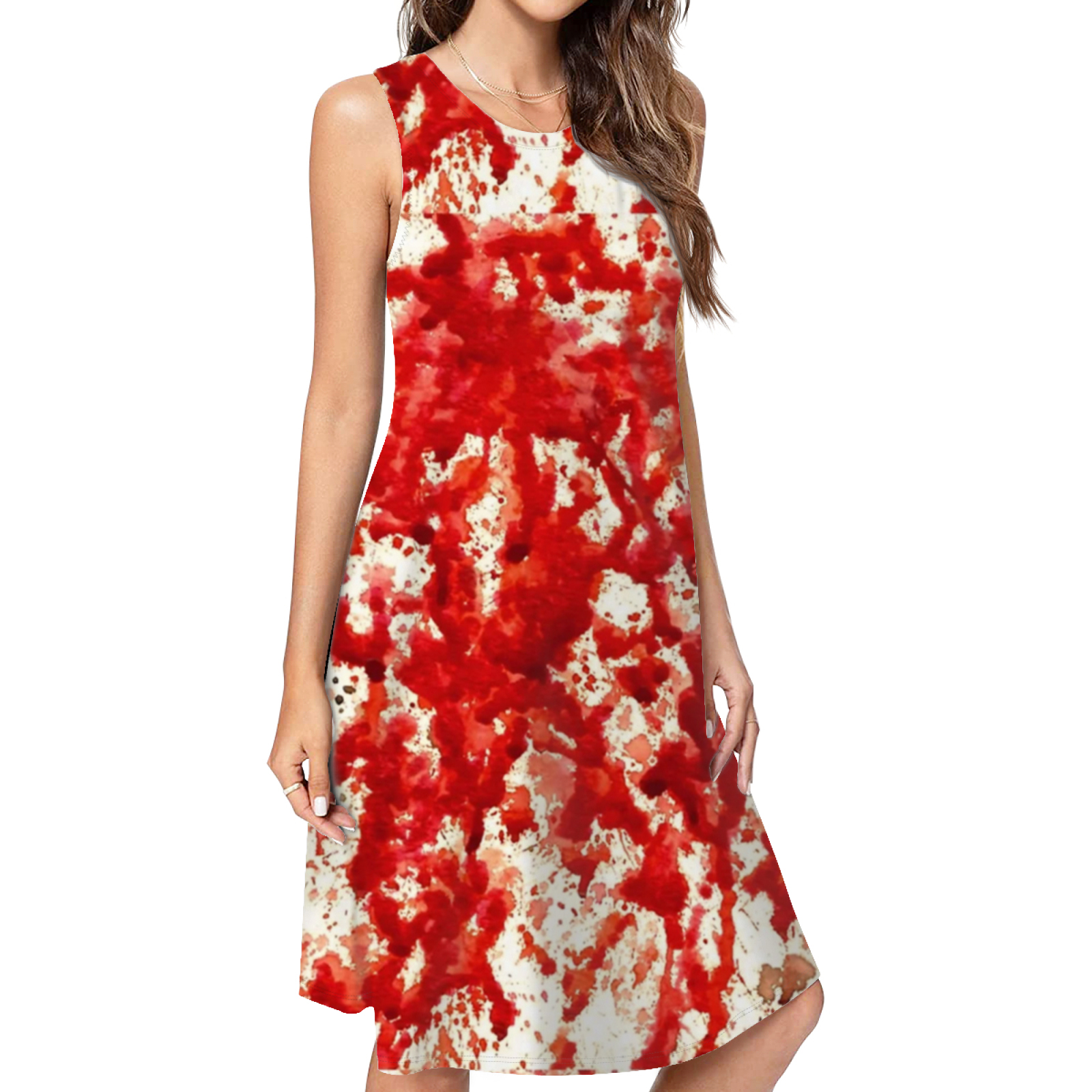 Blood Splatter Graphic Dress Loose Women'S Dress Beach Dresses With ...