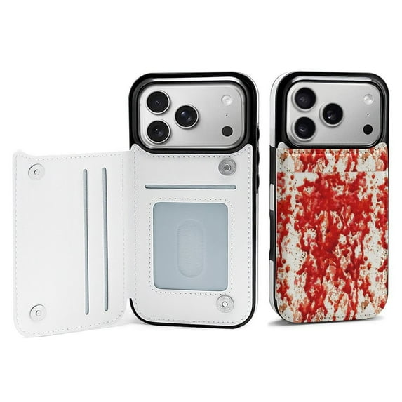 Blood Splatter Graphic Leather Wallet Case for iPhone 15 Wallet Case ...
