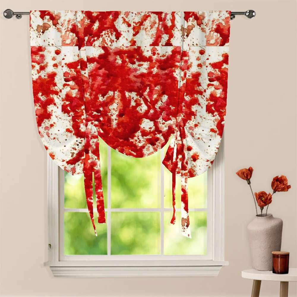 Blood Splatter Graphic Window Curtain for Living Room Roman Curtain ...