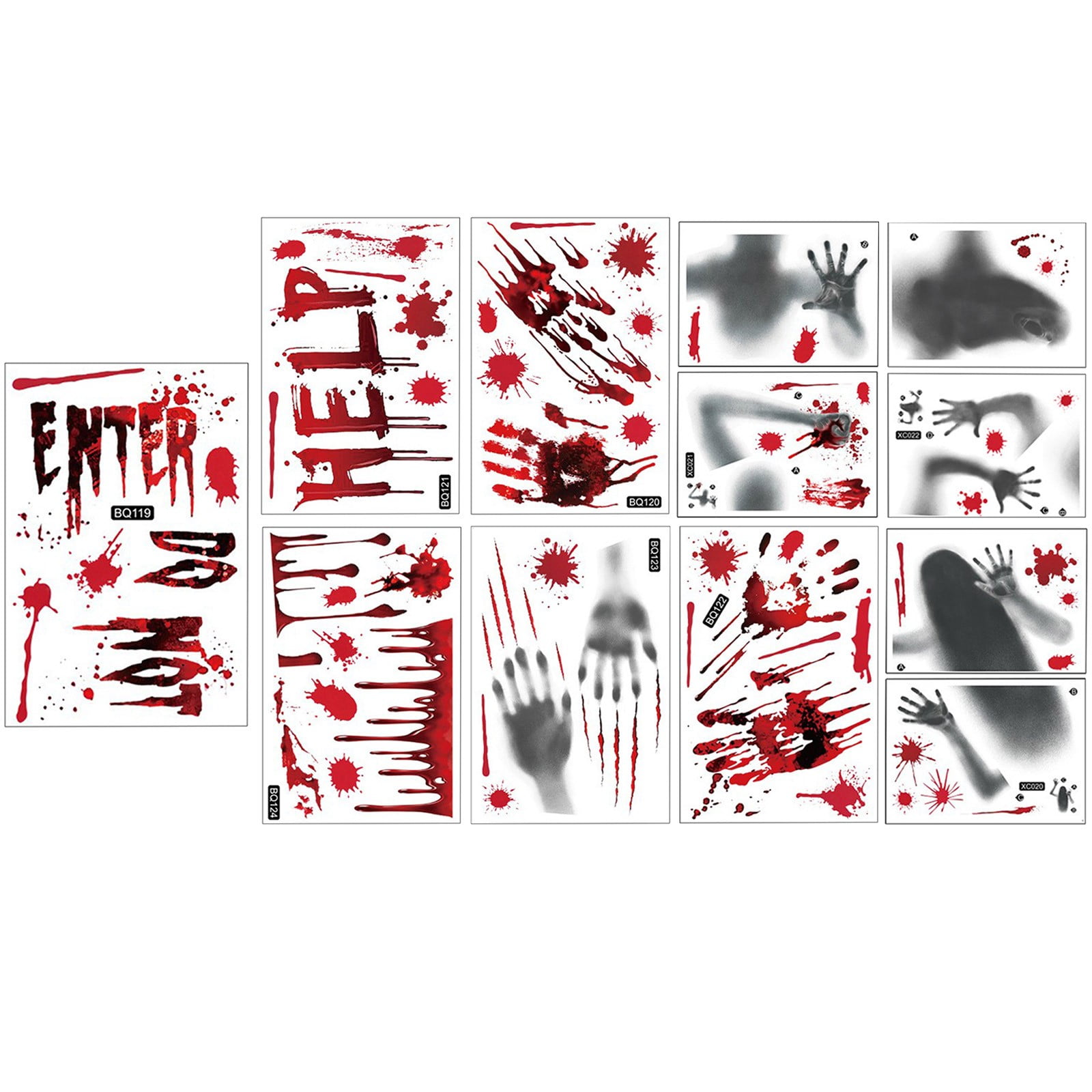 Blood Splatter "Help" Text & Sadako Horror Halloween Stickers ...