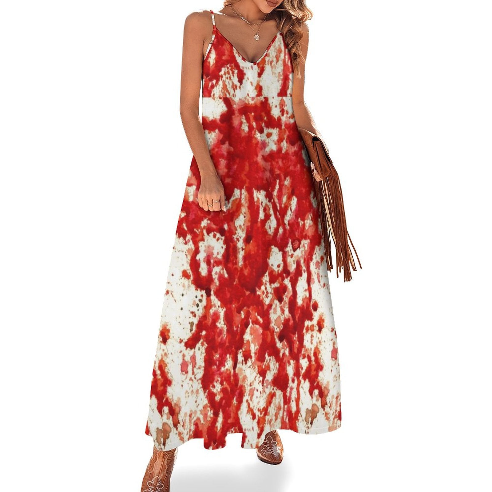 Blood Splatter Sleeveless Dress clothes for women long dresses for ...