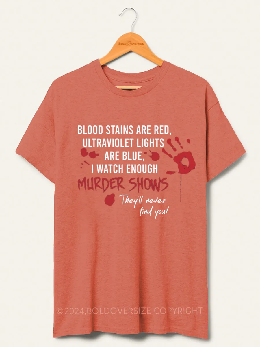Blood Stains Are Red Ultraviolet Lights Are Blue Tee - Walmart.com