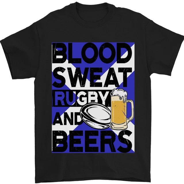 Blood Sweat Rugby And Beers Scotland Funny T-Shirt - Walmart.com