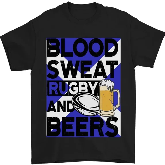 Blood Sweat Rugby And Beers Scotland Funny T-Shirt - Walmart.com