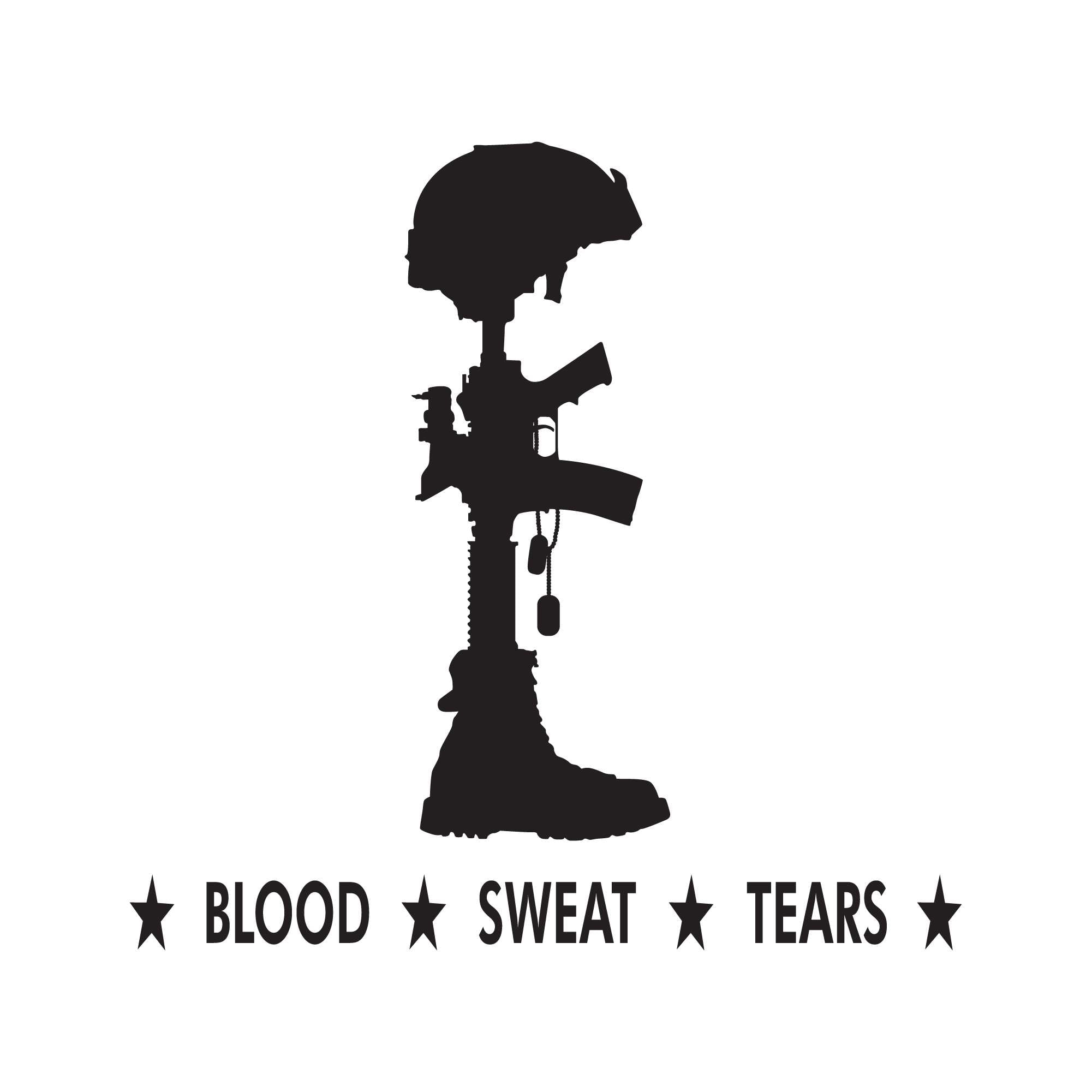 Blood Sweat Tears Battlefield Helmet Shoes Soldiers Vinyl Decal Wall ...
