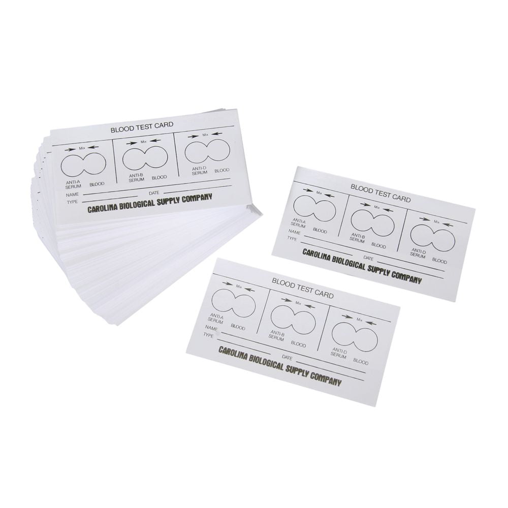 Blood Test Cards, Box Of 100 Cards With Printed Guide - Walmart.com