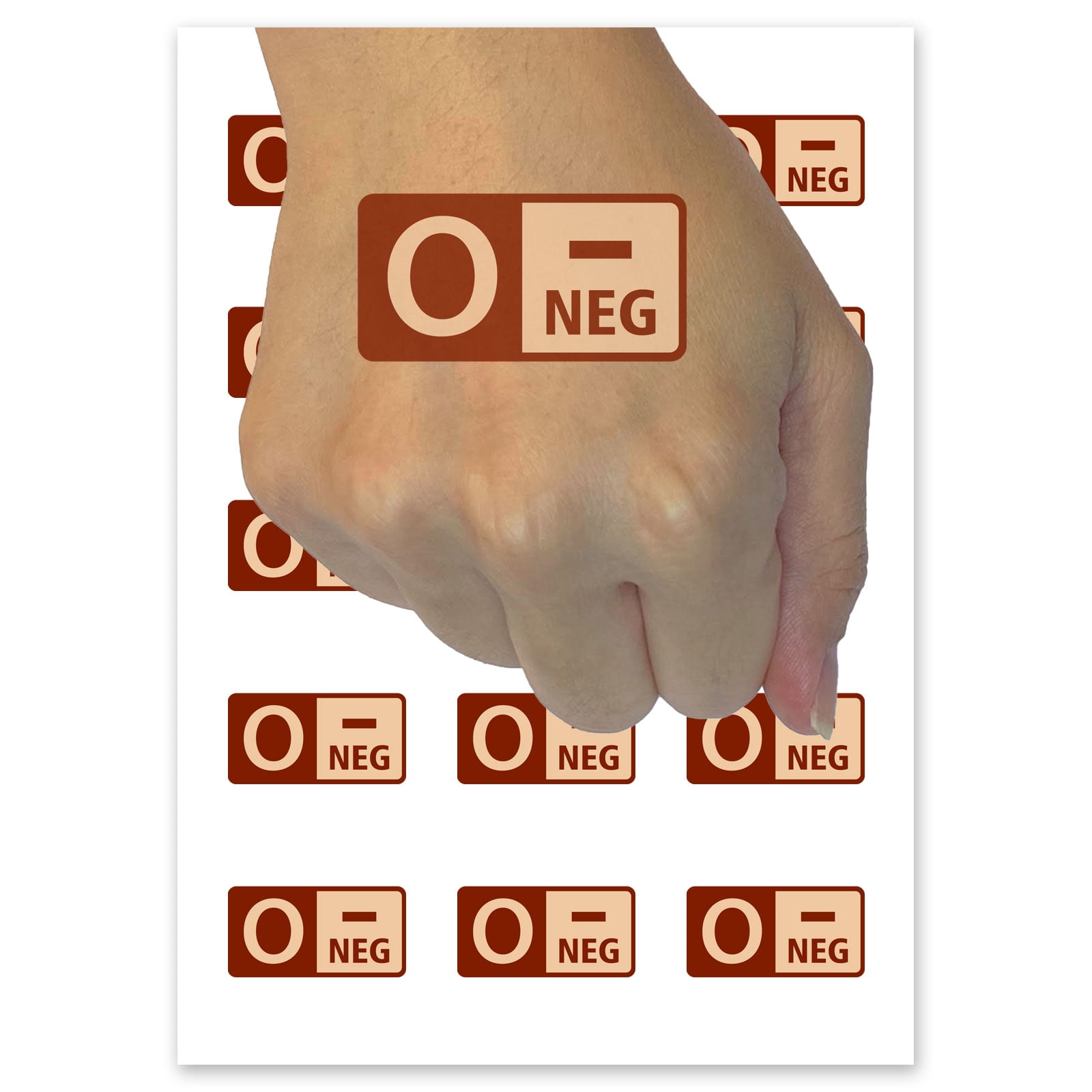 Blood Type O Negative Medical Emergency Temporary Tattoo Water ...
