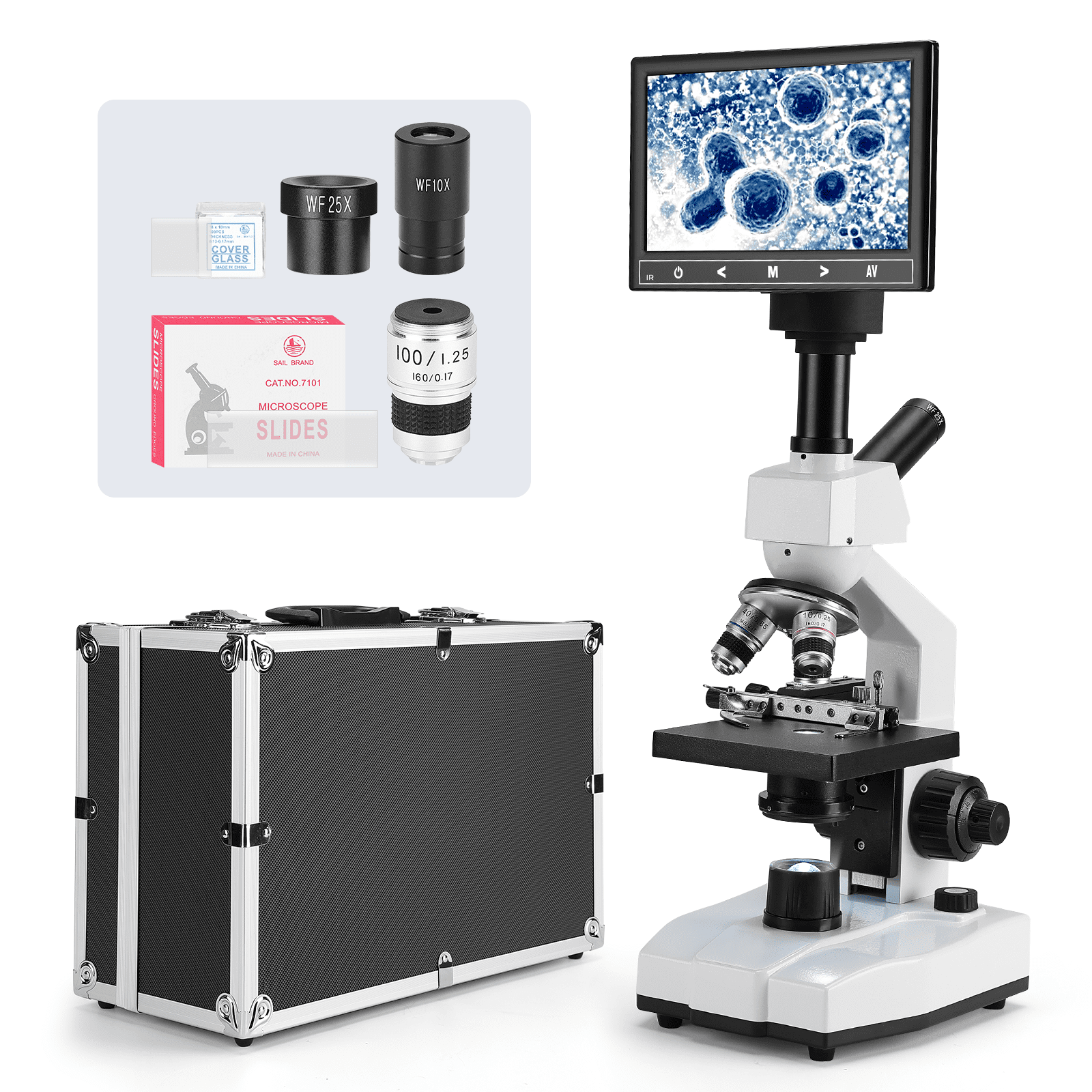 [Blood Version] Vabiooth Dual-View Compound Monocular Microscope 40X ...