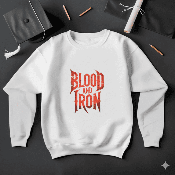 Blood and Iron Warrior Strength Courage Heritage Pride Sweatshirt, up ...