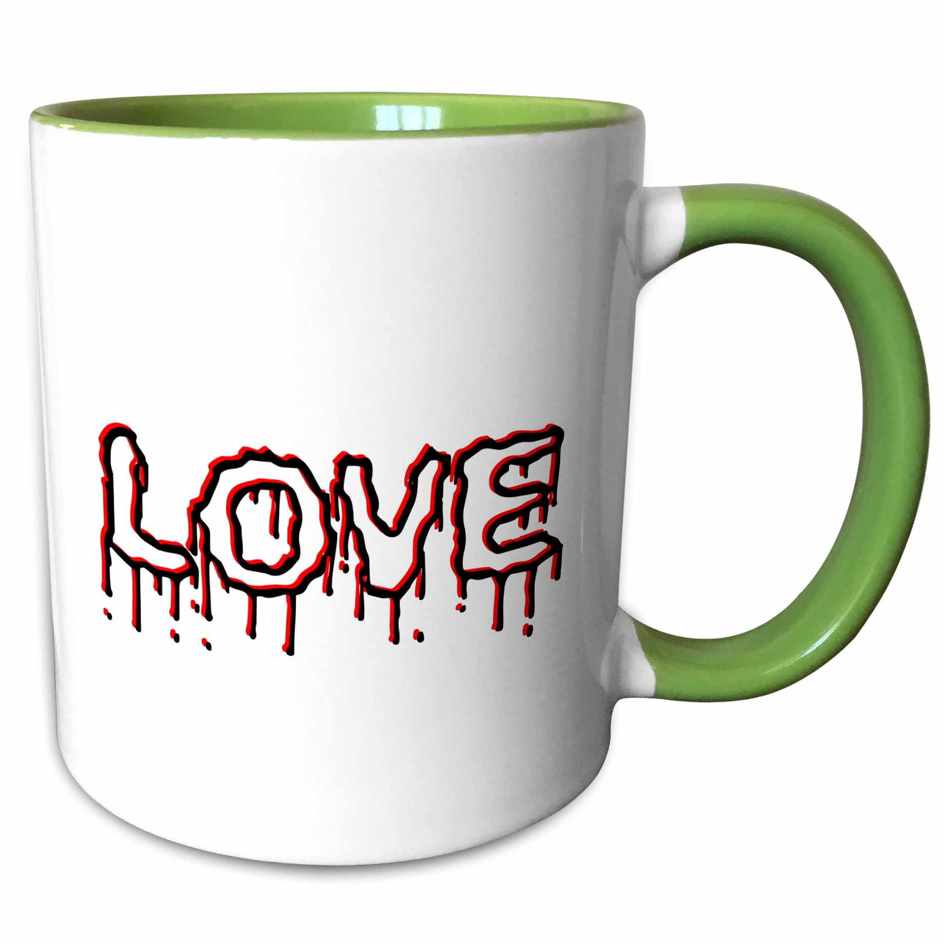 Blood dripping word love of red and black on white background 11oz Two ...