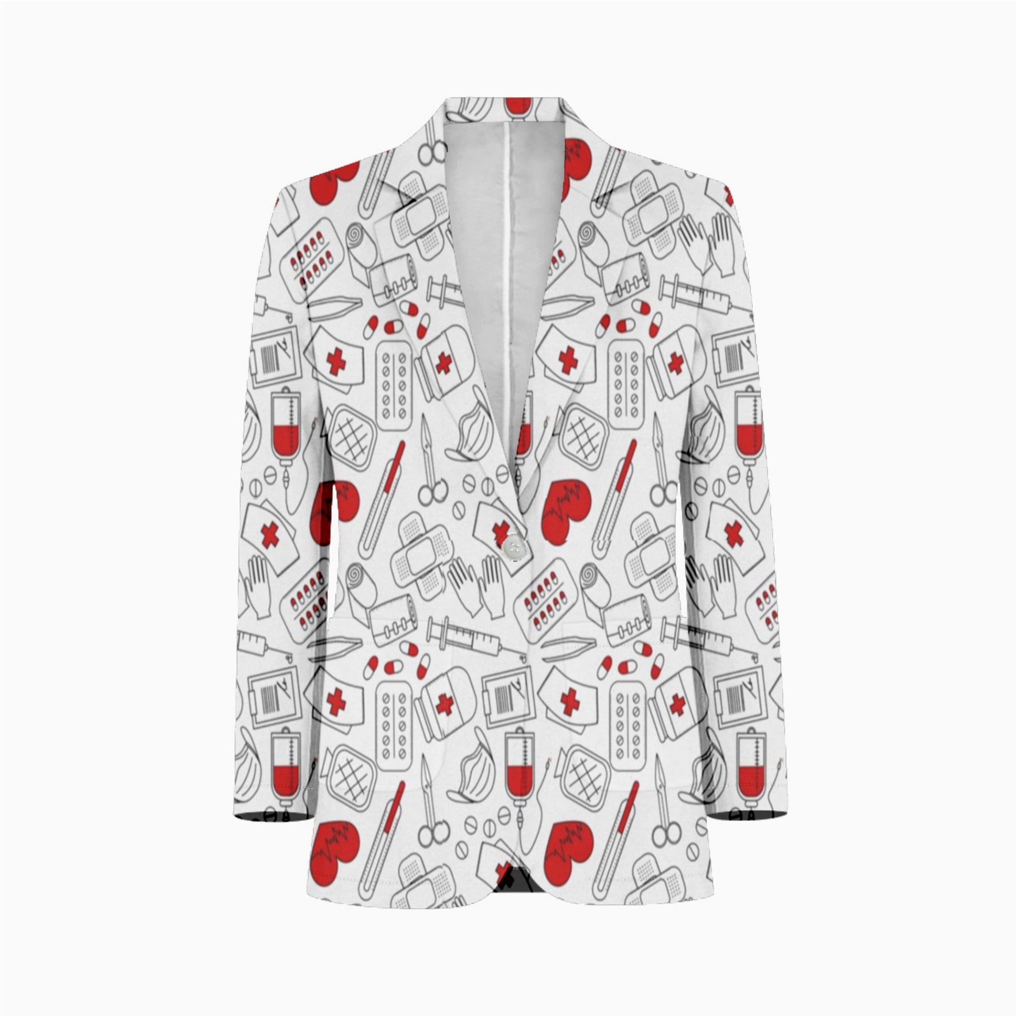 Blood medical equipment pattern Mens Suits Shawl Collar Slim Fit Suit ...