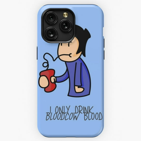 Bloodcow Funny Gothic Vampire Halloween Quote Art iPhone Case 17 16 15 ...