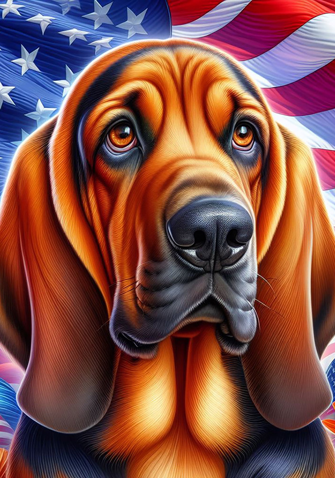 Bloodhound - Best of Breed DCR Patriotic I Garden Flag - Walmart.com