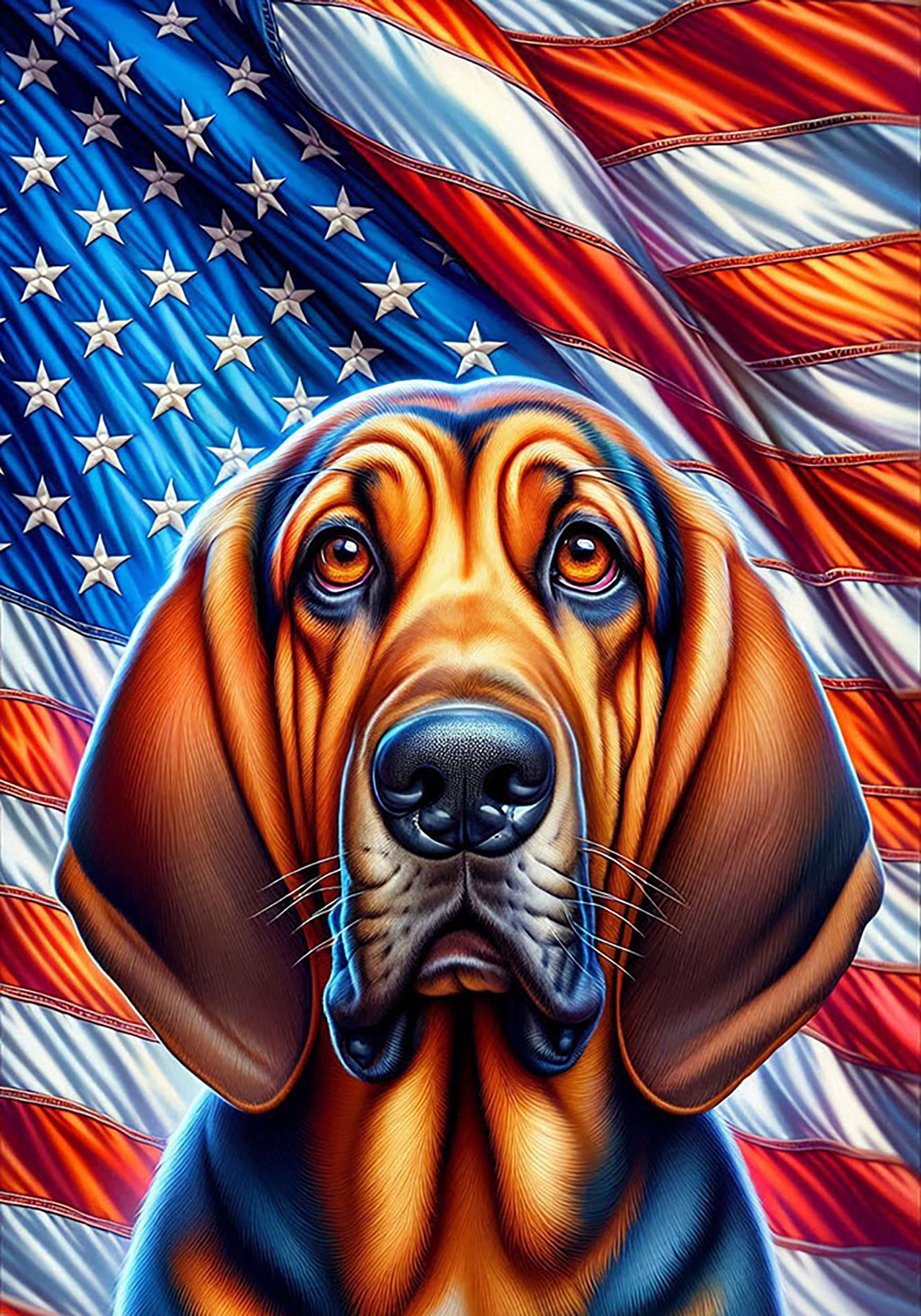 Bloodhound - Best of Breed DCR Patriotic III Outdoor Garden Flag ...