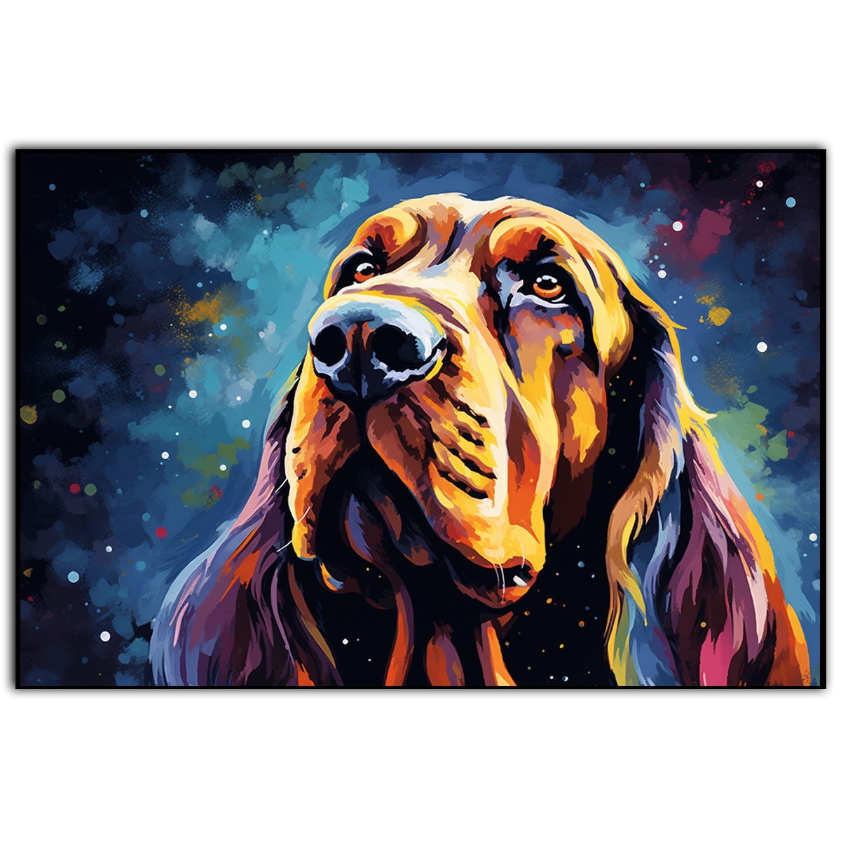 Bloodhound Canvas Unframed Colofull Inspired bedroom decor - Dog Pet ...