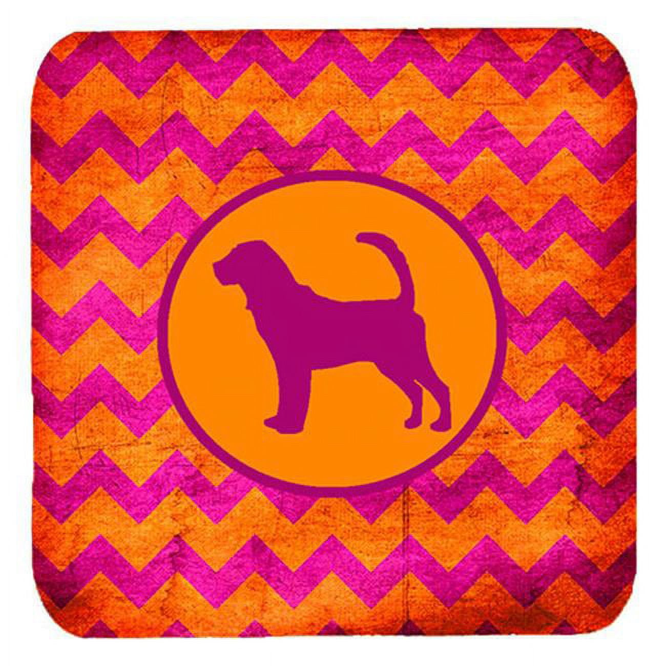 Bloodhound Chevron Pink And Orange Foam Coasters - Set 4, 3.5 x 3.5 In ...