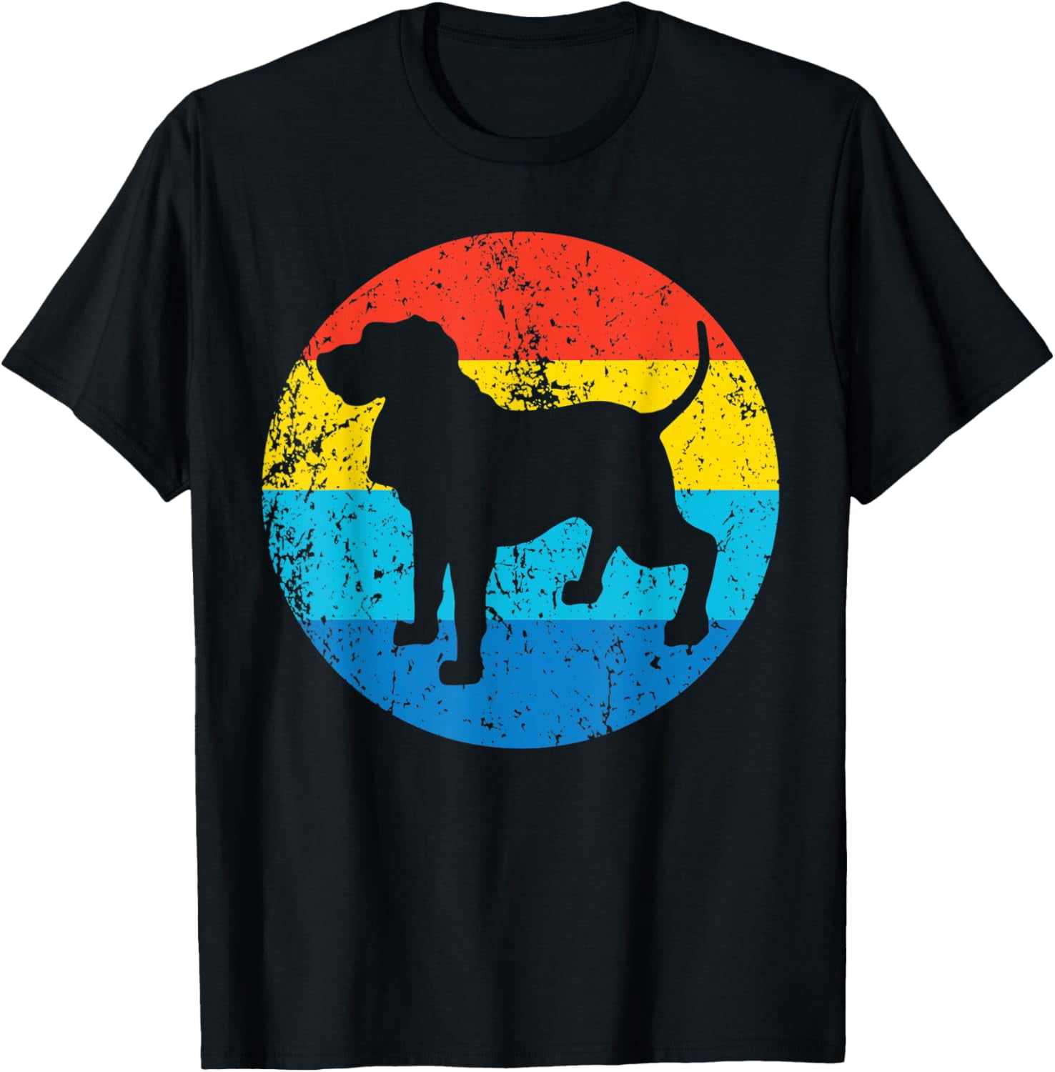 Bloodhound Dog Breed Silhouette Retro 1970's Circle T-Shirt men and ...