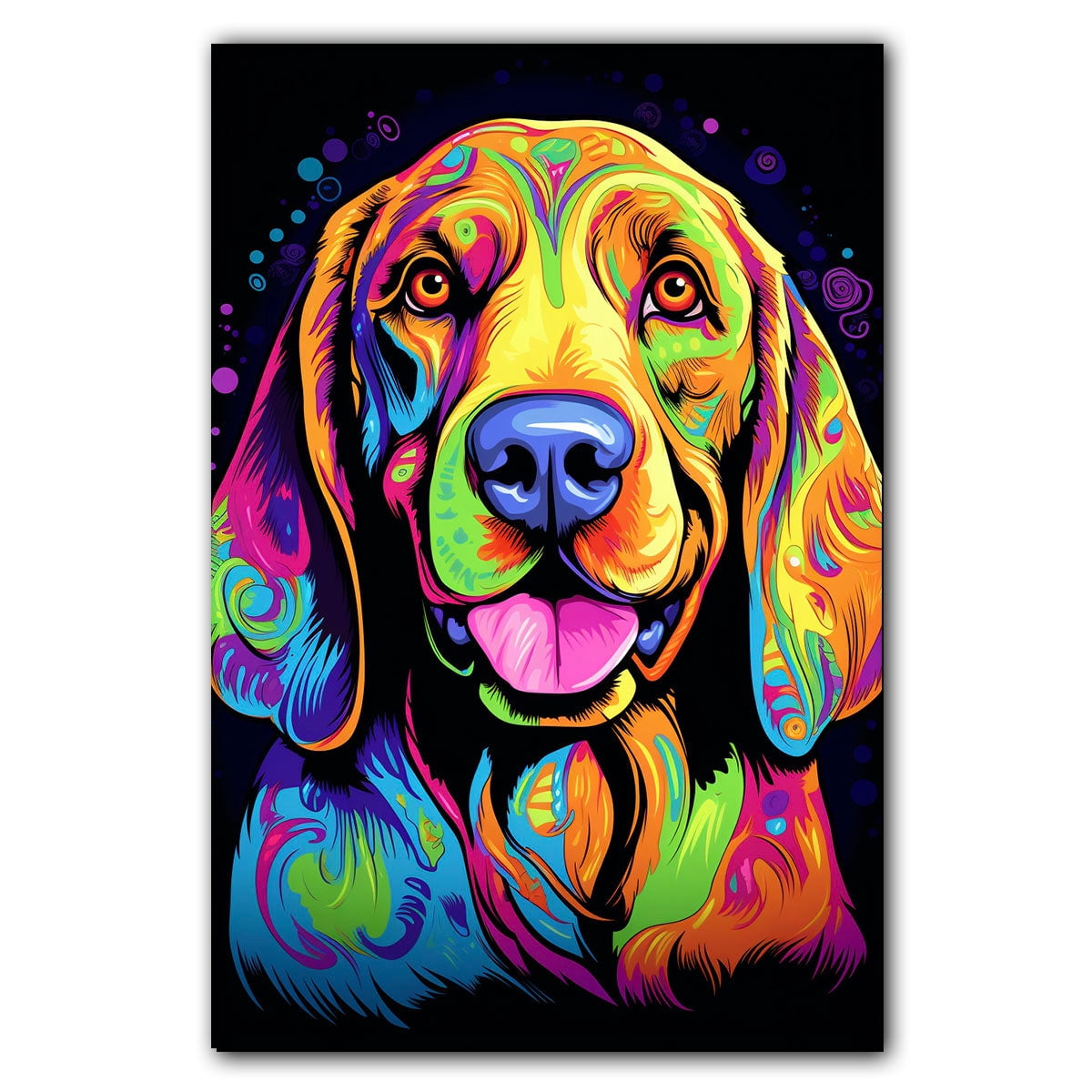 Bloodhound Dog Canvas Wall Art Colorful Pets Graffiti Highland Canvas ...