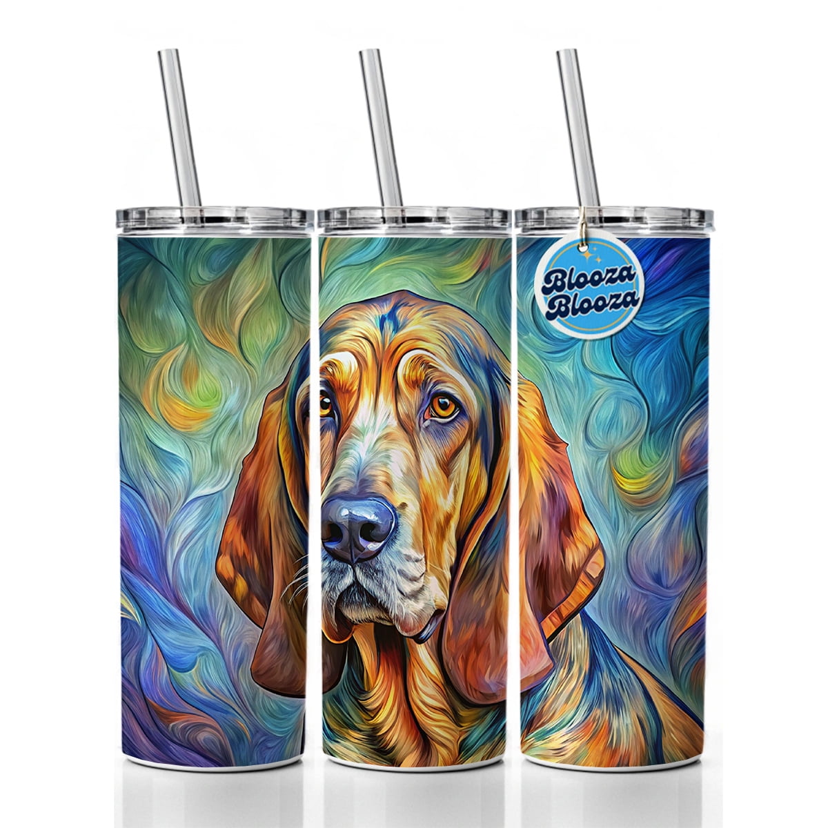 Bloodhound Dog Expressionism Art 20oz Insulated Water Bottle Skinny ...