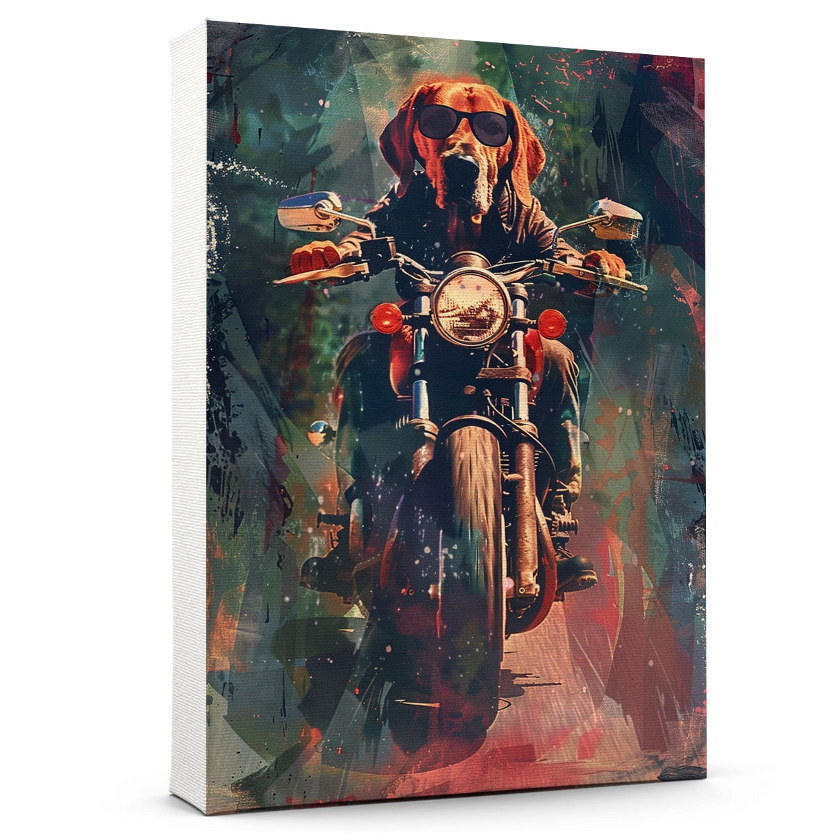 Bloodhound Dog Riding a motorcycle Poster Unframe, Bloodhound Dog ...