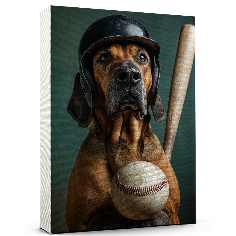 Bloodhound Dog Stretched Canvas Size 8x12 Baseball Canvas – Funny ...