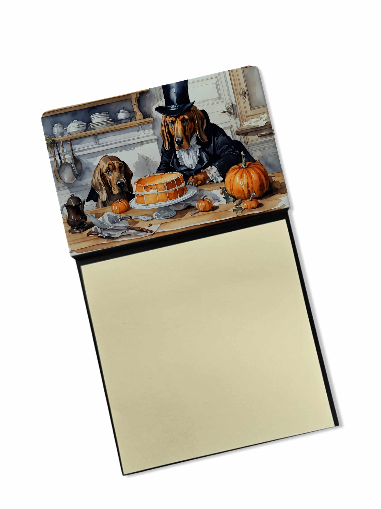 Bloodhound Fall Kitchen Pumpkins Sticky Note Holder 3.25 in x 5.25 in ...