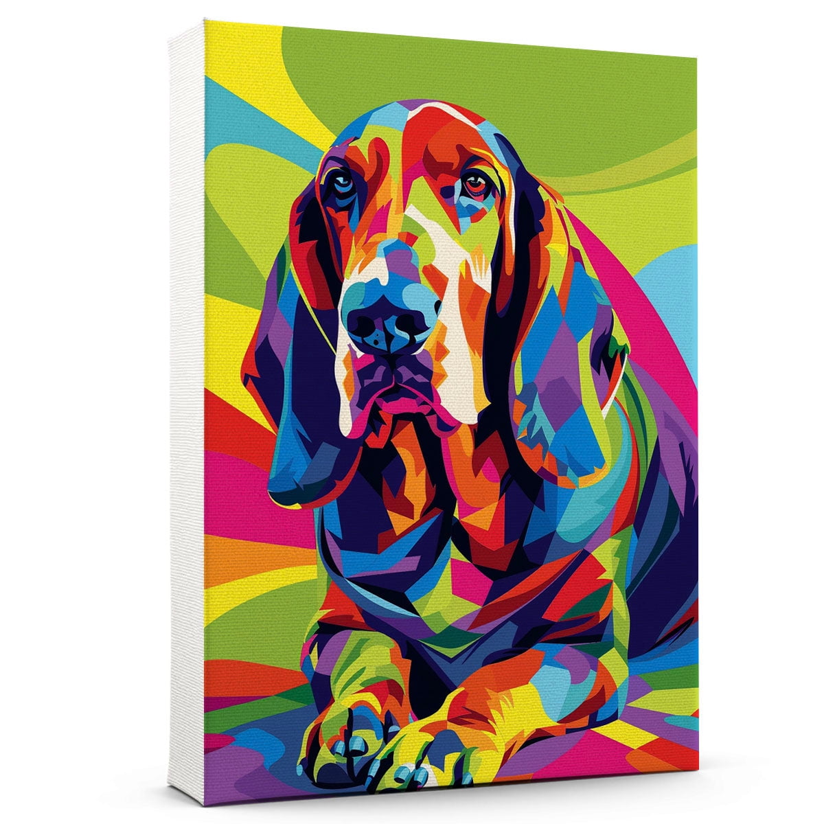 Bloodhound Poster Wall Art - Colorful Dog Canvas Wall Art For Living ...