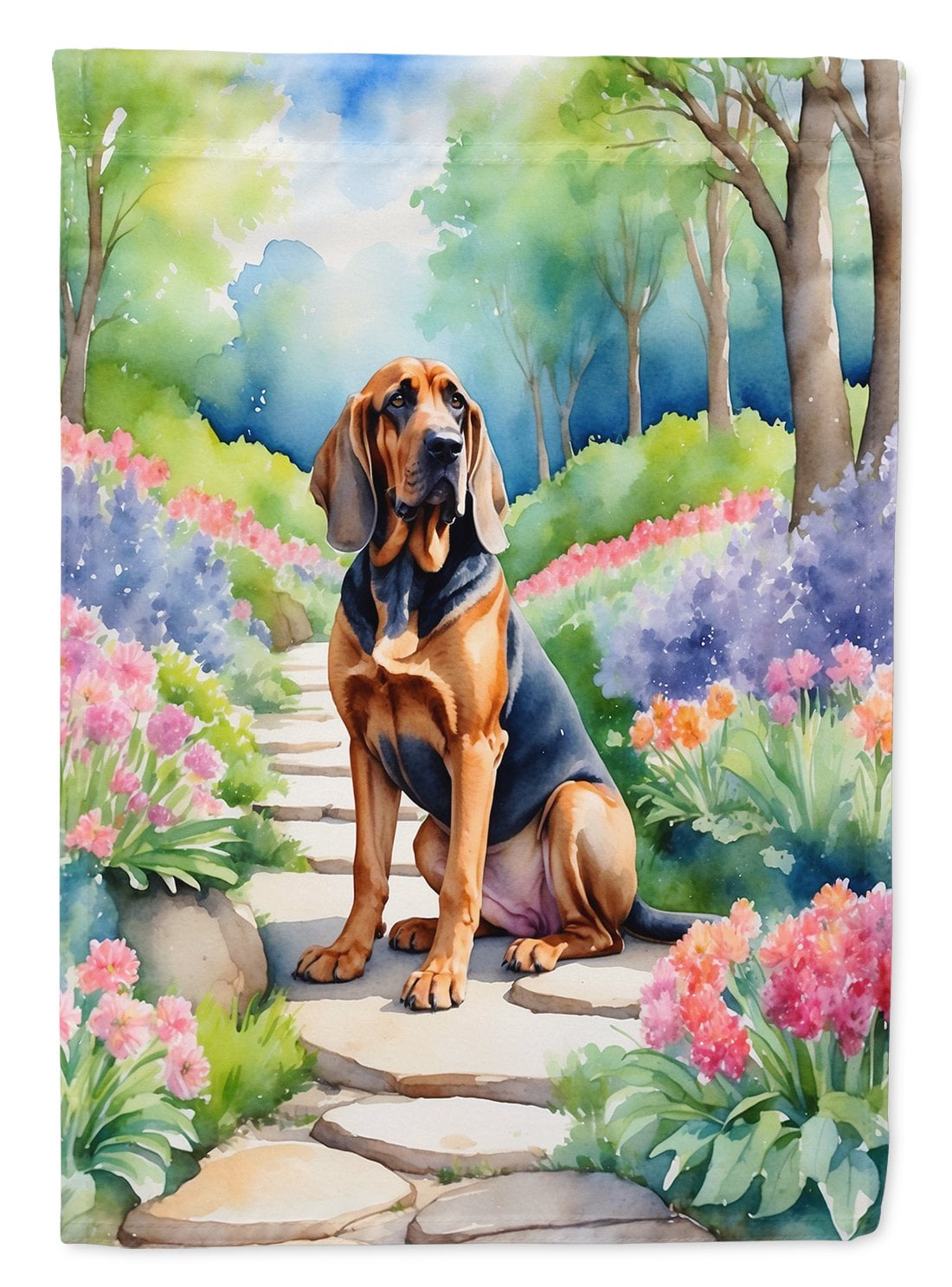 Bloodhound Spring Path House Flag 28 in x 40 in - Walmart.com