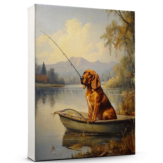 Bloodhound Vintage Dog Fishing Canvas – Artistic Sports, Bloodhound Dog ...