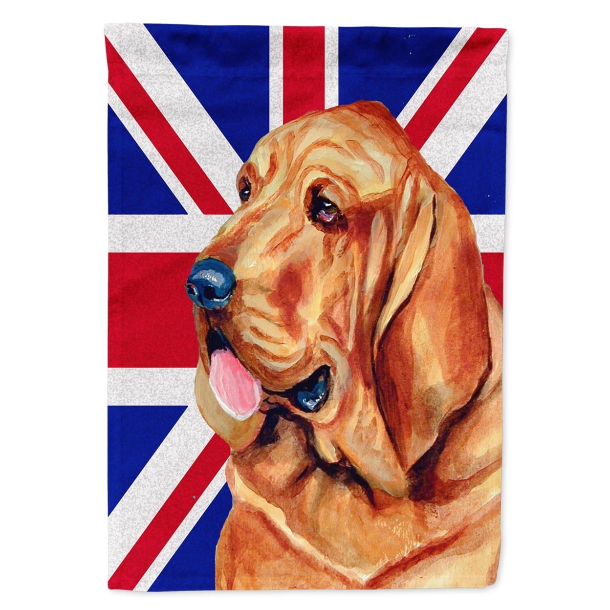 Bloodhound with English Union Jack British Flag House Flag - Walmart.com