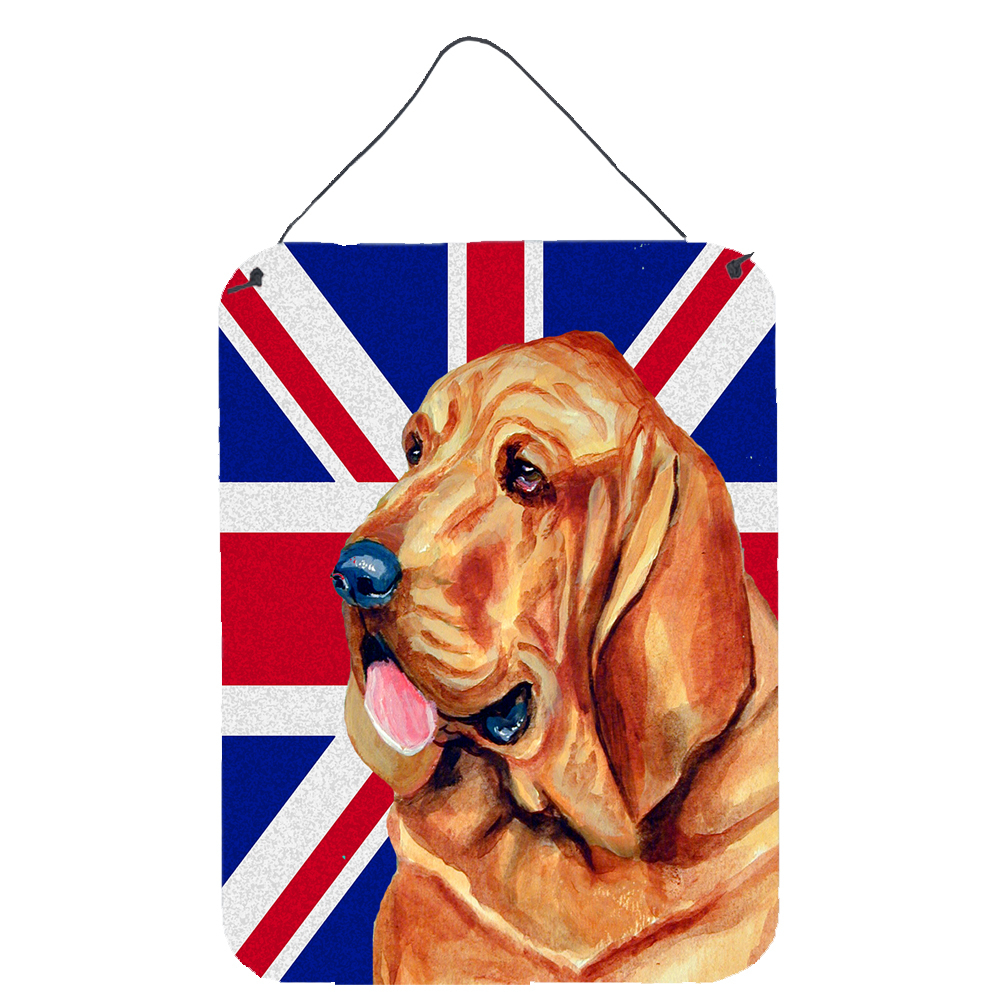 Bloodhound with English Union Jack British Flag Wall or Door Hanging ...