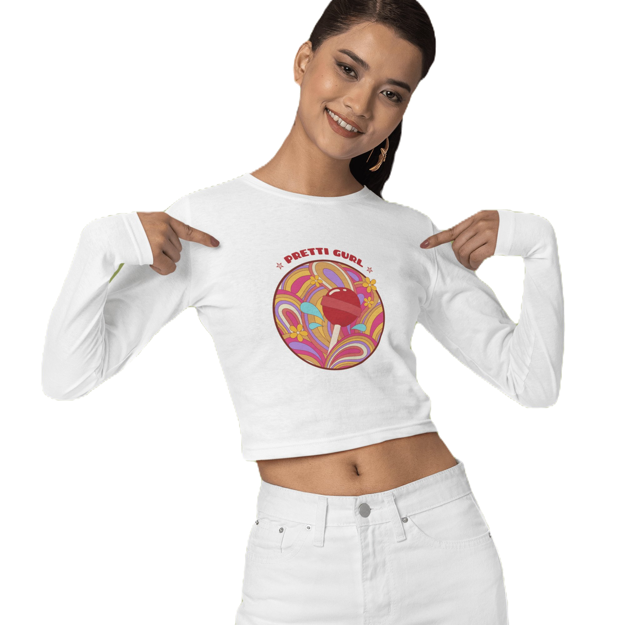 Bloodline Streetwear "PRETTI GURL" Printed Sexy Cropped Top- Women's ...