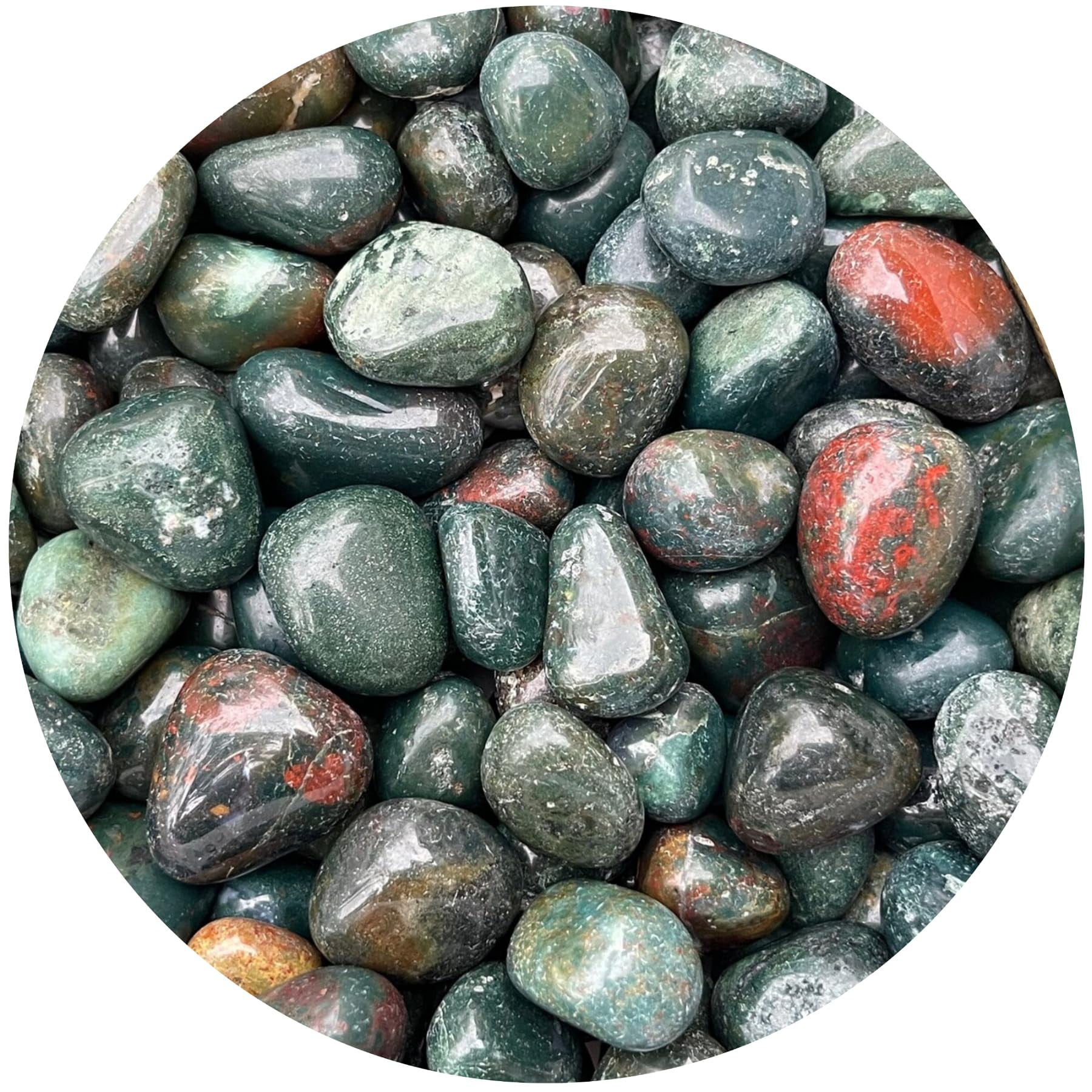 Bloodstone Tumbled Stones, Polished Natural Bloodstone Gemstone ...